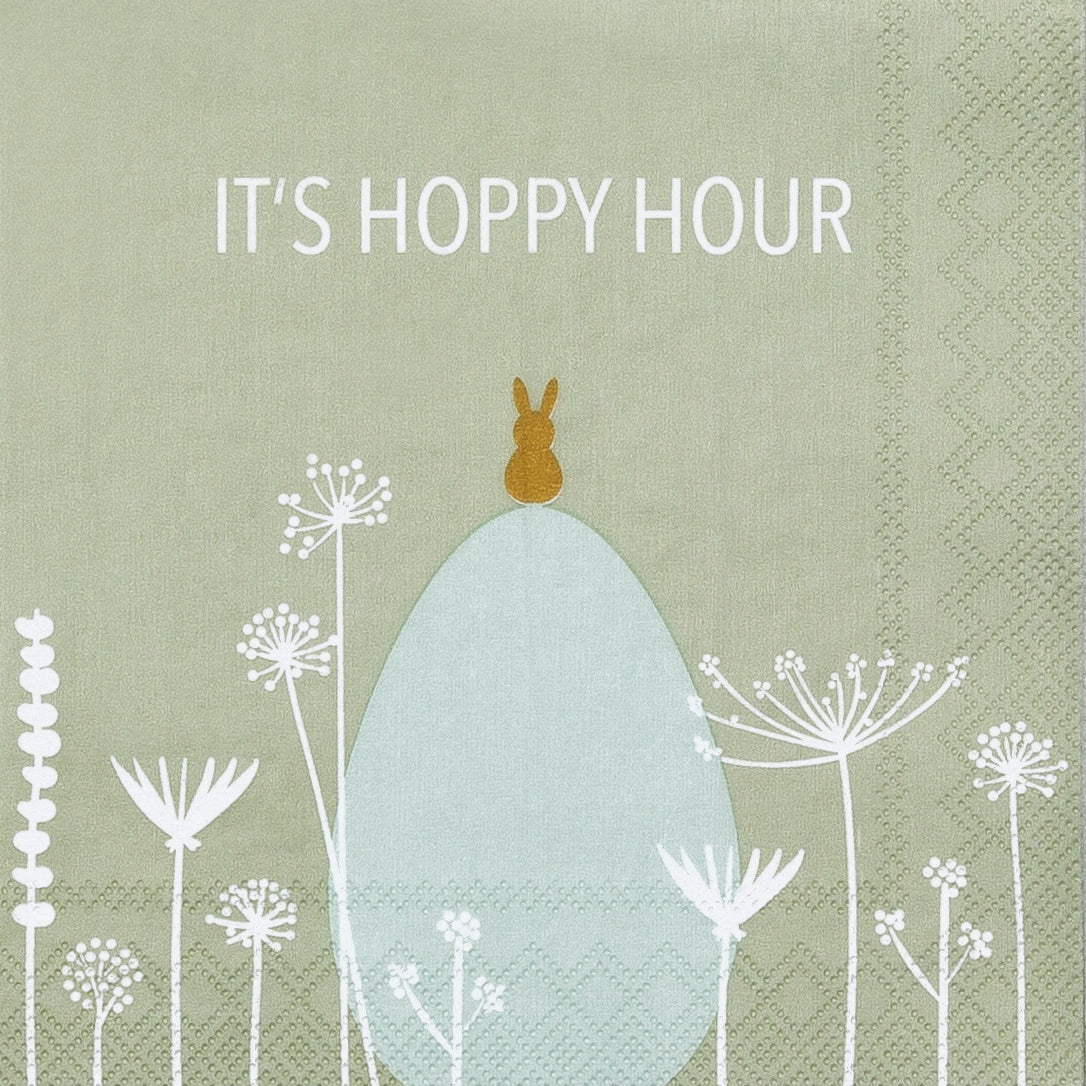 Easter Napkin - Cocktail It's Hoppy Hour | Rader Luxury Home Decor ...