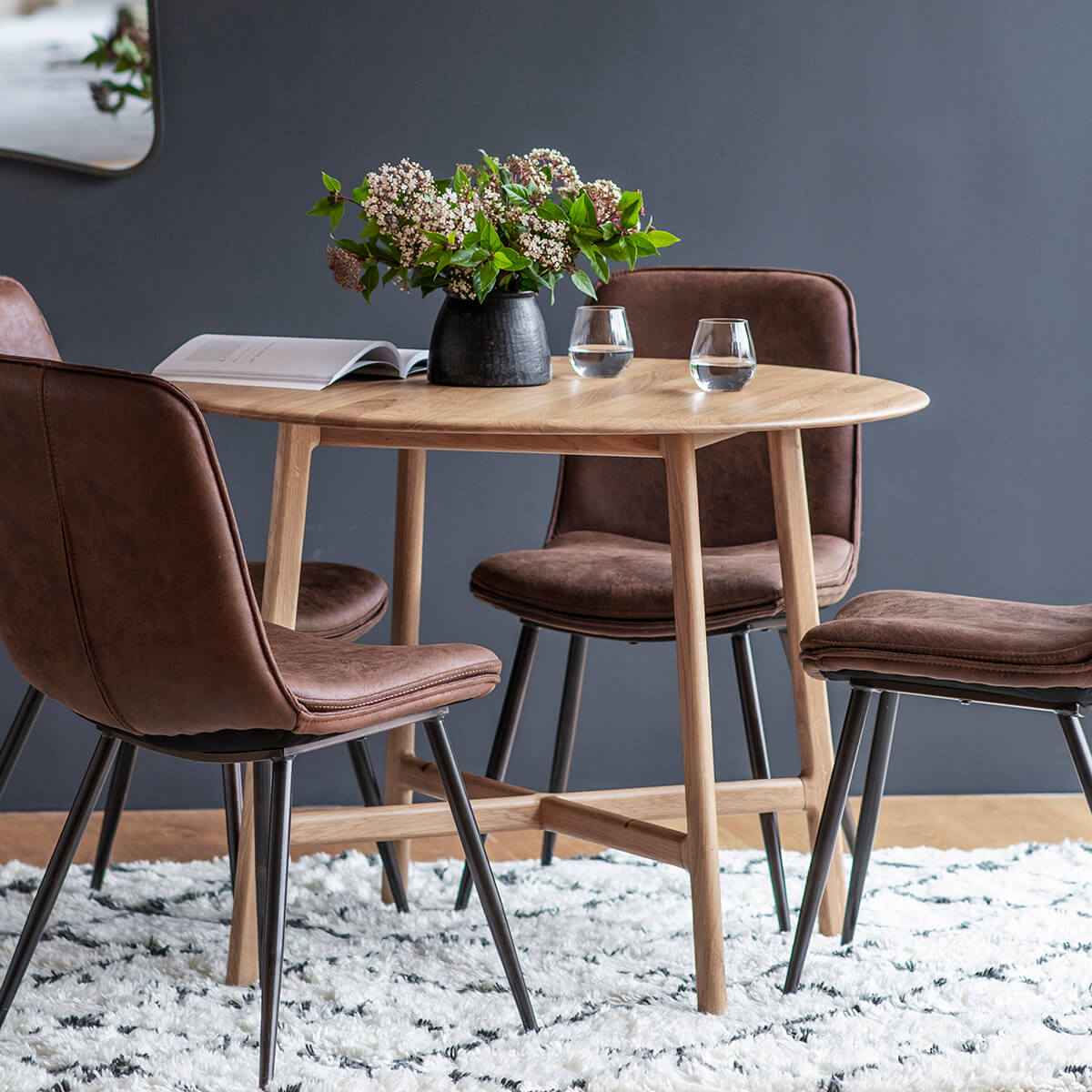 Mawes Round Dining Table 1000x1000x750mm | Luxury Furniture Cornwall ...