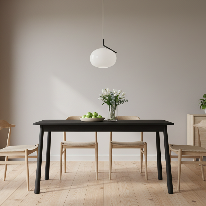 Winnard Dining Table Black 1500x900x750mm | Luxury Furniture Cornwall ...
