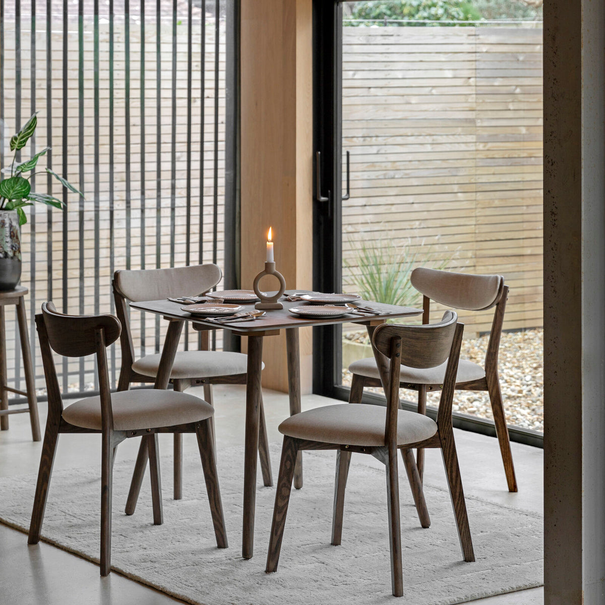 Hatfield Square Dining Table Smoked 770x750x770mm | Luxury Furniture ...