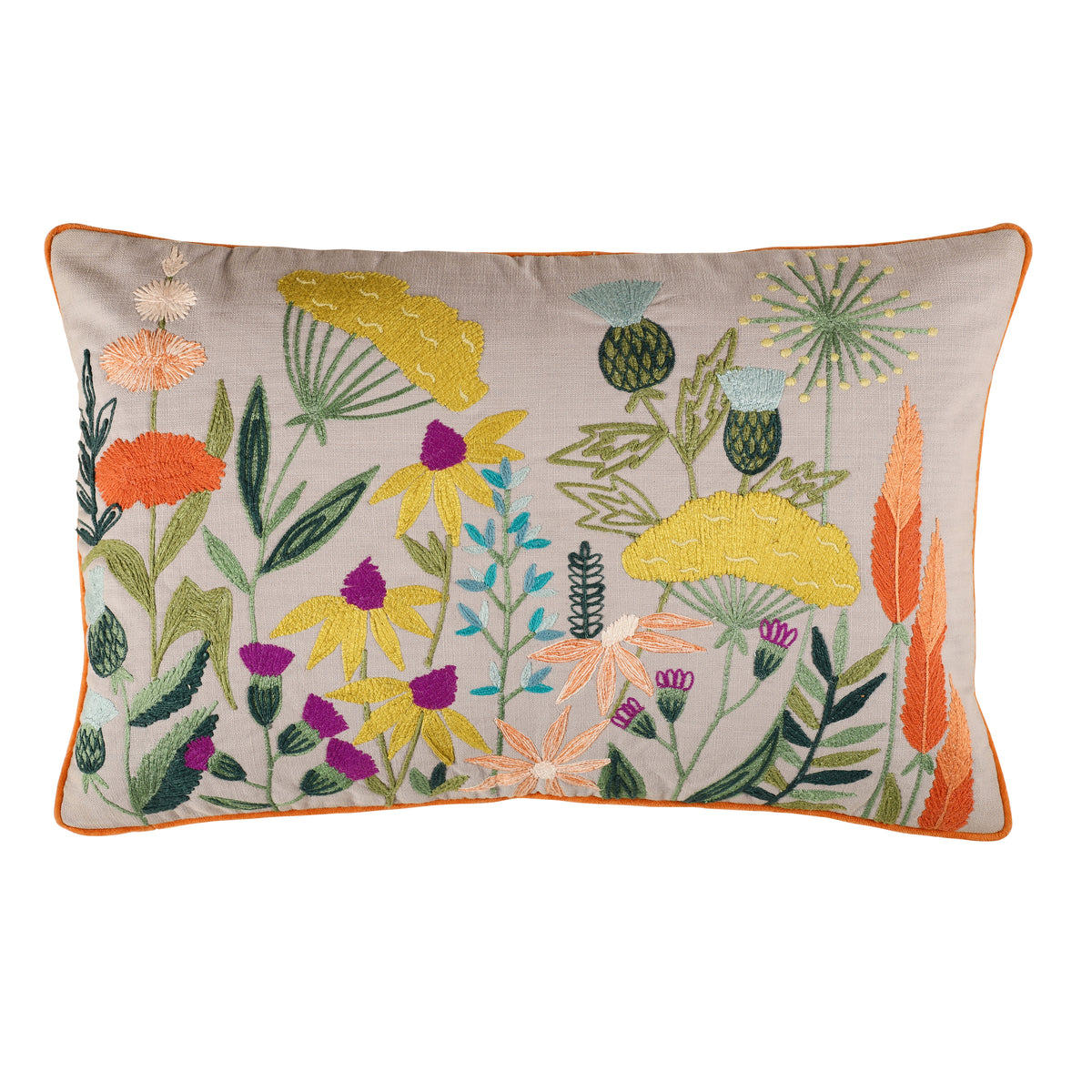Wildflower Embroidered Cushion, Summer – WowCornwall