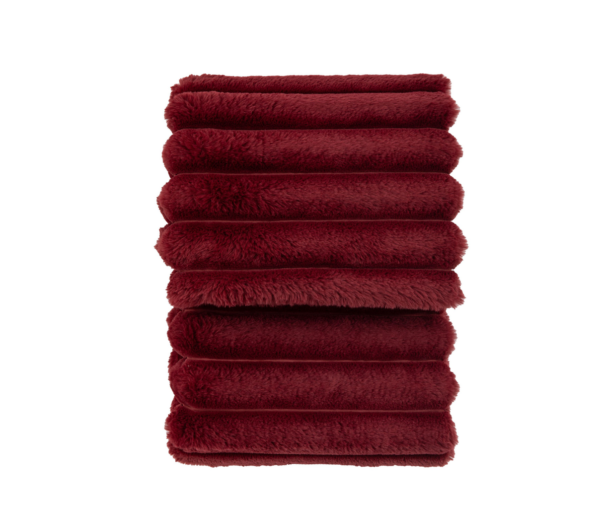 Ribbed Faux Fur Throw - Merlot – WowCornwall