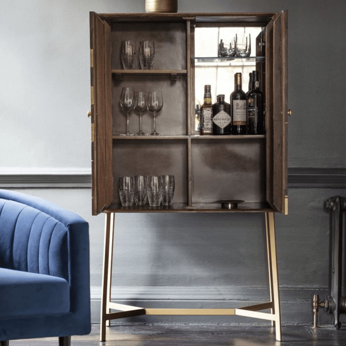 Tate Bar Cabinet 840x430x1510mm | Luxury Furniture Cornwall & Devon ...