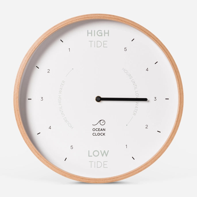 White Wood Tide Clock | Wow Cornwall Homeware – WowCornwall