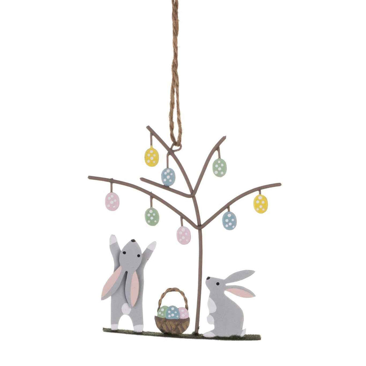 Bunnies with Easter Tree Hanging Decoration | Easter 2026 – WowCornwall